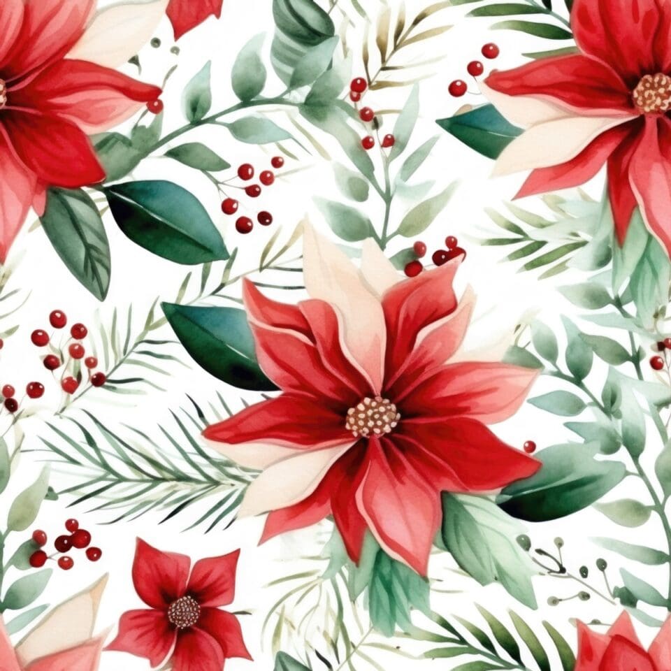 Seamless Christmas Floral Pattern Collection - Hello Brazen