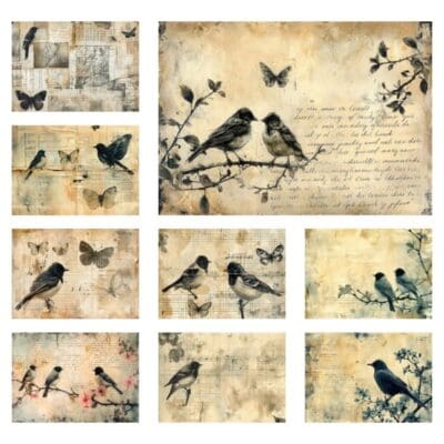 Monotone Bird Junk Journal Collection - Hello Brazen