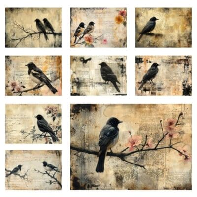 Monotone Bird Junk Journal Collection - Hello Brazen