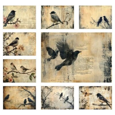 Monotone Bird Junk Journal Collection - Hello Brazen