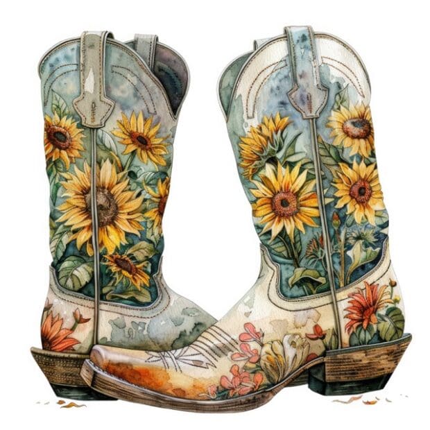 Country Boots and Sunflowers Clipart Collection (Free Download) - Hello ...