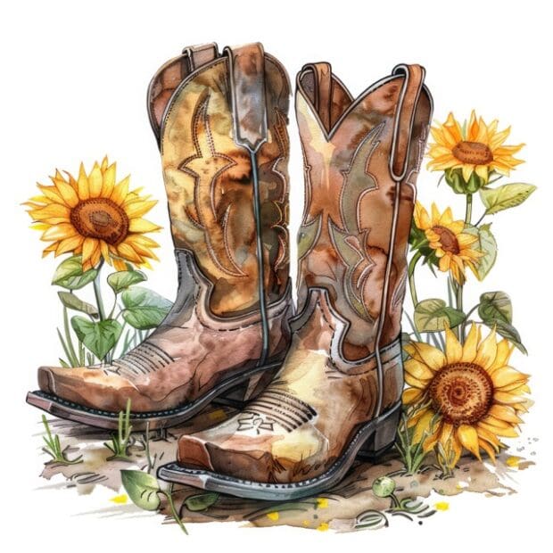 Country Boots and Sunflowers Clipart Collection (Free Download) - Hello ...