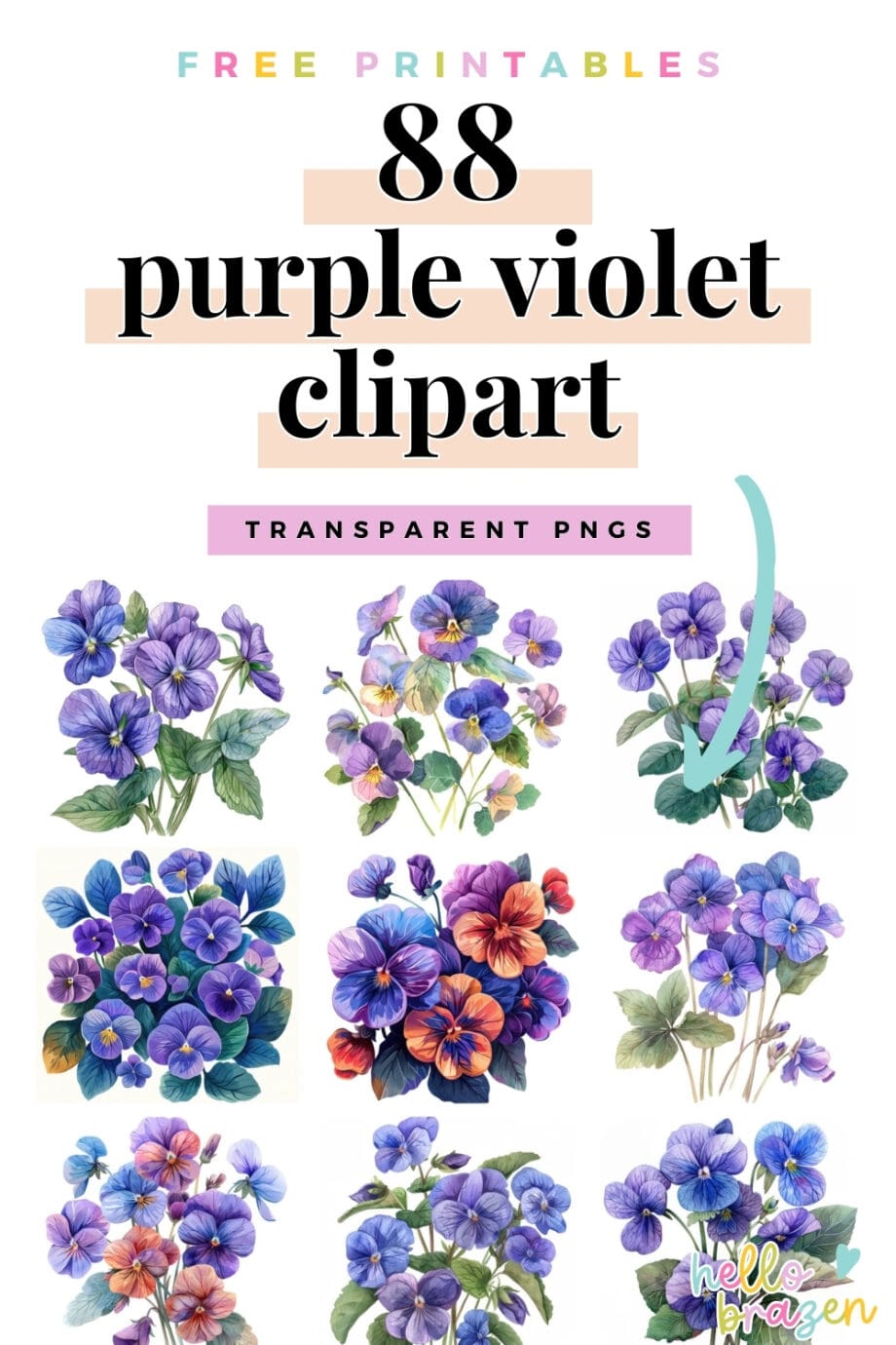 Beautiful Violets Clipart Collection (Free Download) - Hello Brazen