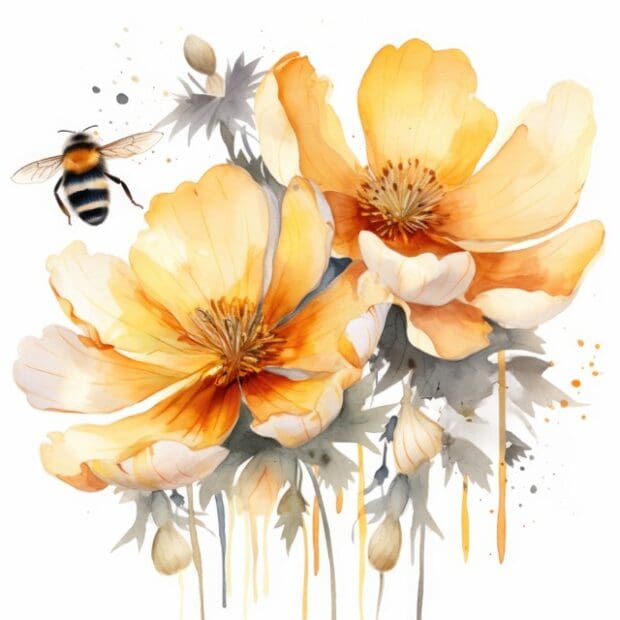 Bees and Colorful Flowers Clipart Collection (Free Download) - Hello Brazen
