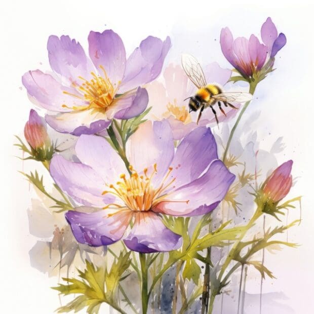 Bees and Colorful Flowers Clipart Collection (Free Download) - Hello Brazen