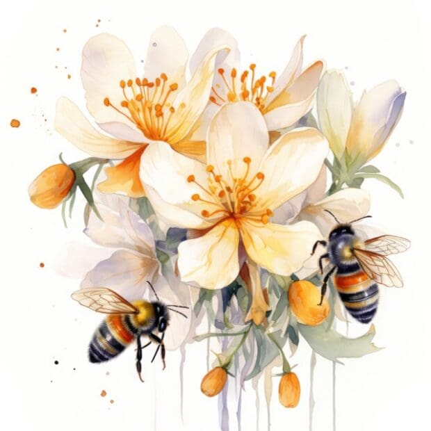 Bees and Colorful Flowers Clipart Collection (Free Download) - Hello Brazen