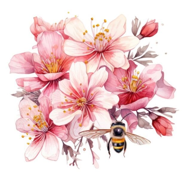 Bees and Colorful Flowers Clipart Collection (Free Download) - Hello Brazen
