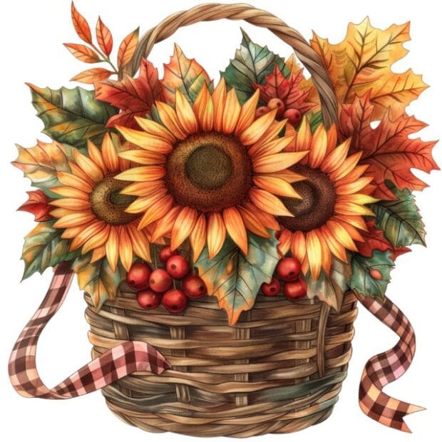 40 Fall Sunflower Basket Clipart - Free Download - Hello Brazen
