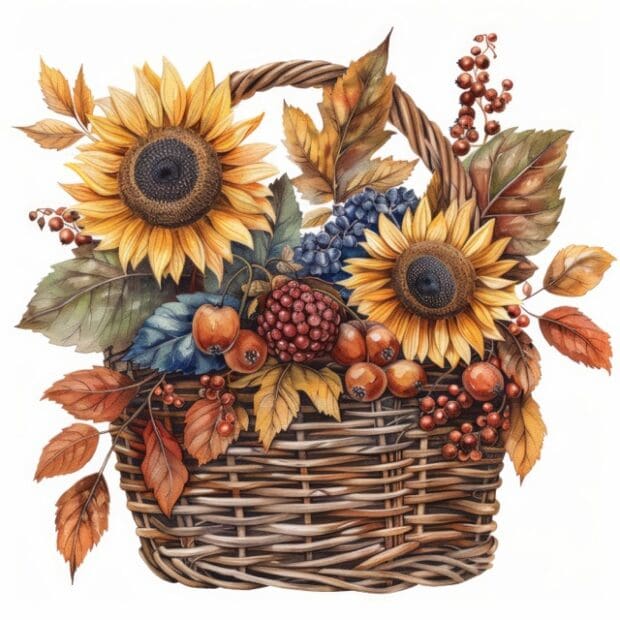 40 Fall Sunflower Basket Clipart - Free Download - Hello Brazen