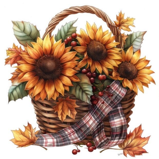 40 Fall Sunflower Basket Clipart - Free Download - Hello Brazen