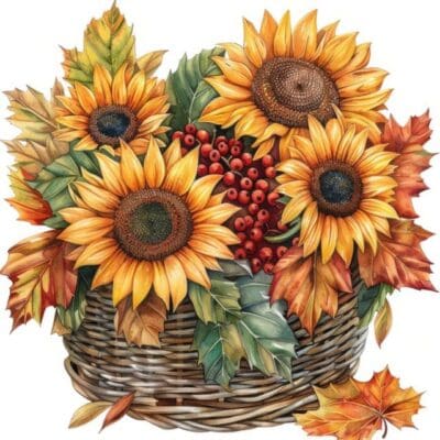40 Fall Sunflower Basket Clipart - Free Download - Hello Brazen