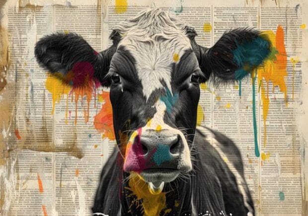 68 Colorful Cows Abstract Printable Art Collection - Free Download ...