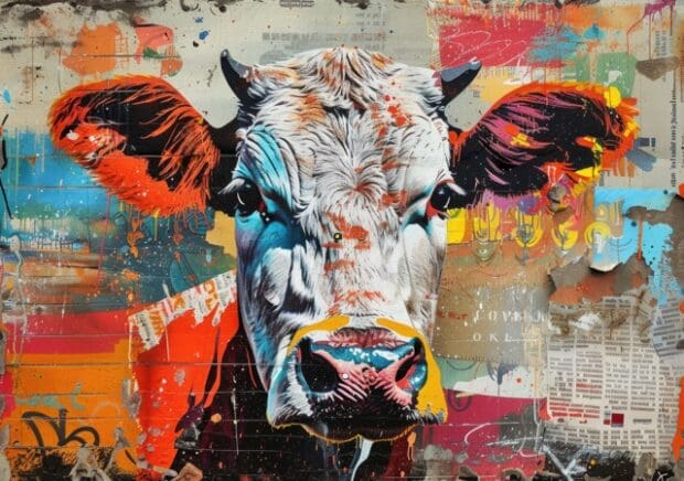 68 Colorful Cows Abstract Printable Art Collection - Free Download ...