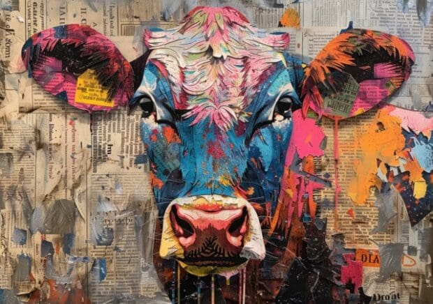 68 Colorful Cows Abstract Printable Art Collection - Free Download ...