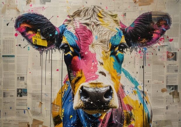 68 Colorful Cows Abstract Printable Art Collection - Free Download ...