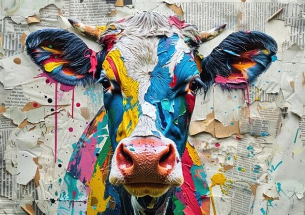 68 Colorful Cows Abstract Printable Art Collection - Free Download ...