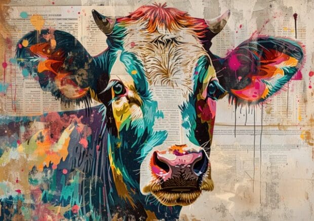 68 Colorful Cows Abstract Printable Art Collection - Free Download ...