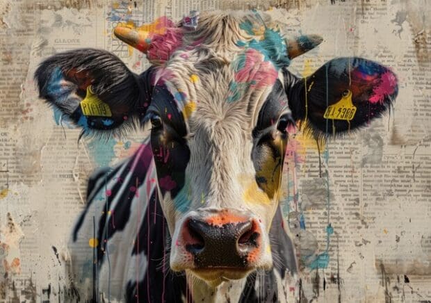 68 Colorful Cows Abstract Printable Art Collection - Free Download ...