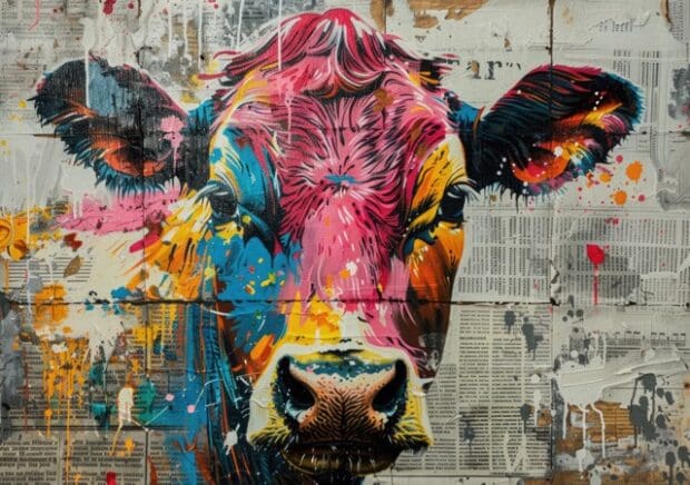 68 Colorful Cows Abstract Printable Art Collection - Free Download ...