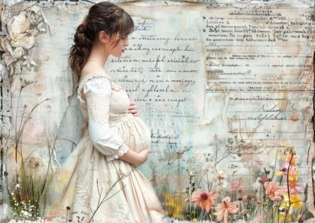 70 Pregnant Women Junk Journal Pages - Free Printables - Hello Brazen