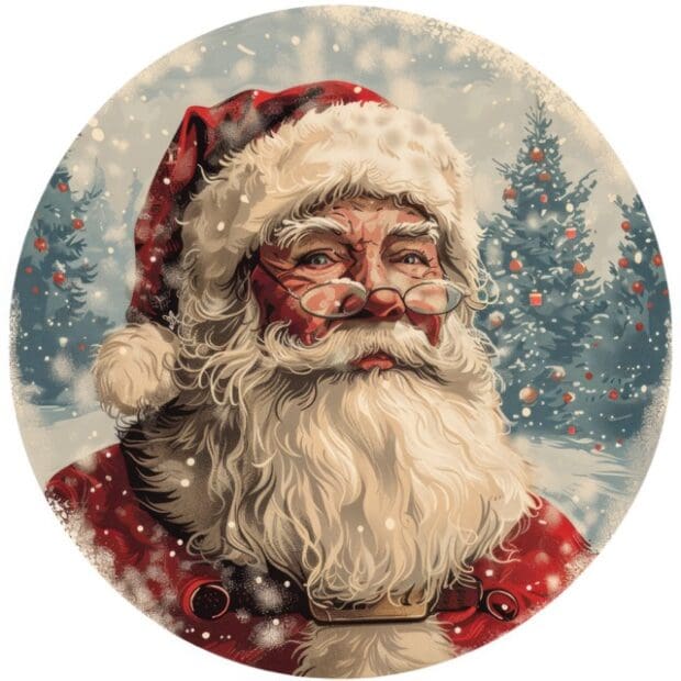 20 Vintage Santa Circle Images - Free Download - Hello Brazen