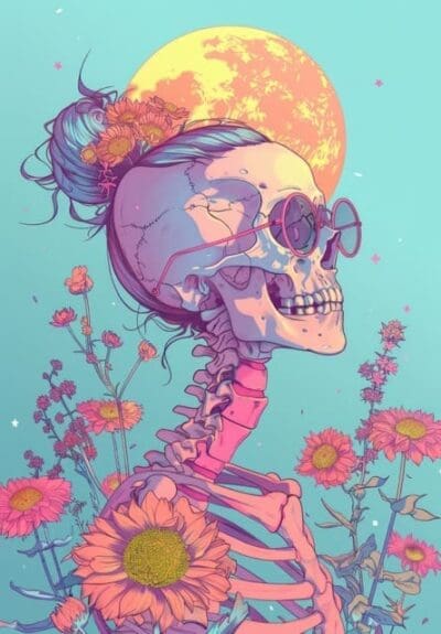 48 Pastel Skeleton + Floral Images - Free Download - Hello Brazen