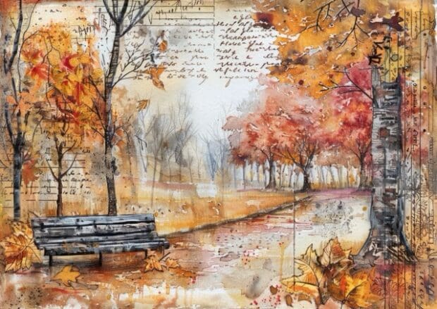 32 Fall Landscapes Junk Journal Pages - Free Download - Hello Brazen
