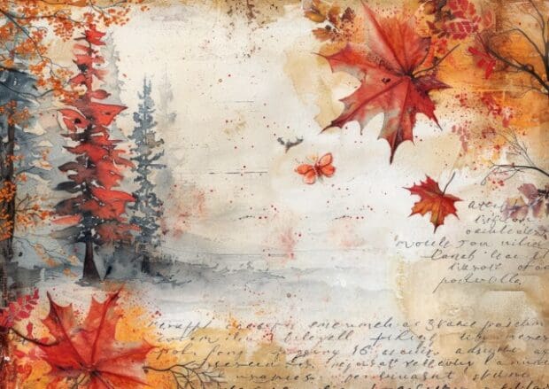 32 Fall Landscapes Junk Journal Pages - Free Download - Hello Brazen