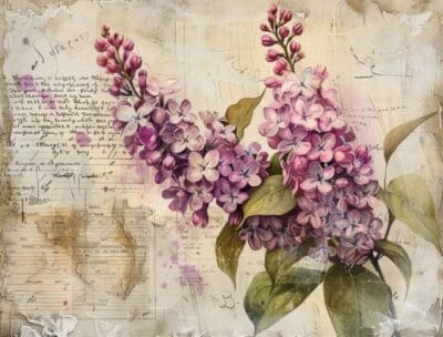 84 Vintage Lilac Junk Journal Pages - Free Download - Hello Brazen