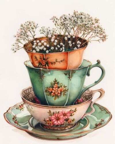 30 Teacup Stack Vintage Images - Free Download - Hello Brazen