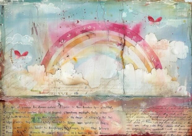 73 Rustic Rainbow Junk Journal Pages - Free Download - Hello Brazen