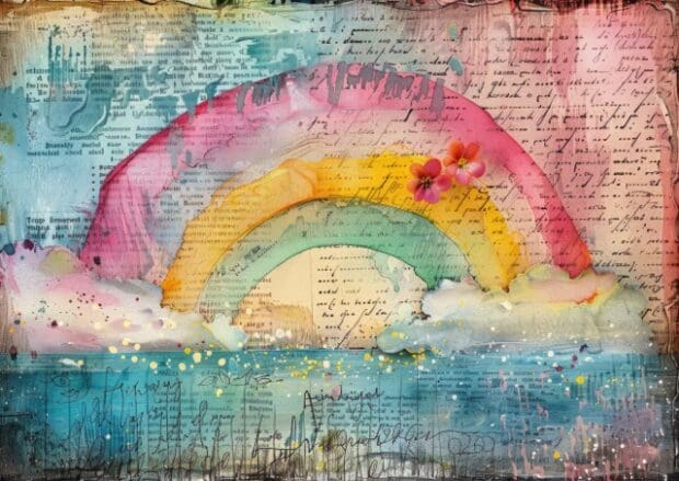 73 Rustic Rainbow Junk Journal Pages - Free Download - Hello Brazen