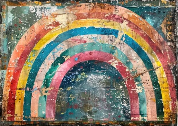 73 Rustic Rainbow Junk Journal Pages - Free Download - Hello Brazen