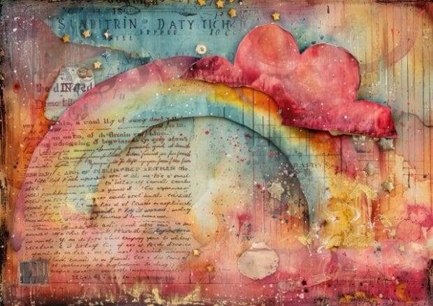 73 Rustic Rainbow Junk Journal Pages - Free Download - Hello Brazen