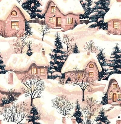 44 Snowy Christmas Village Patterns - Free Download - Hello Brazen