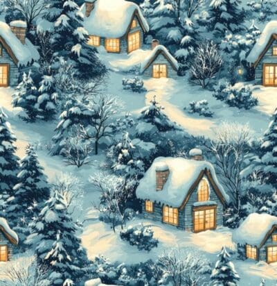 44 Snowy Christmas Village Patterns - Free Download - Hello Brazen