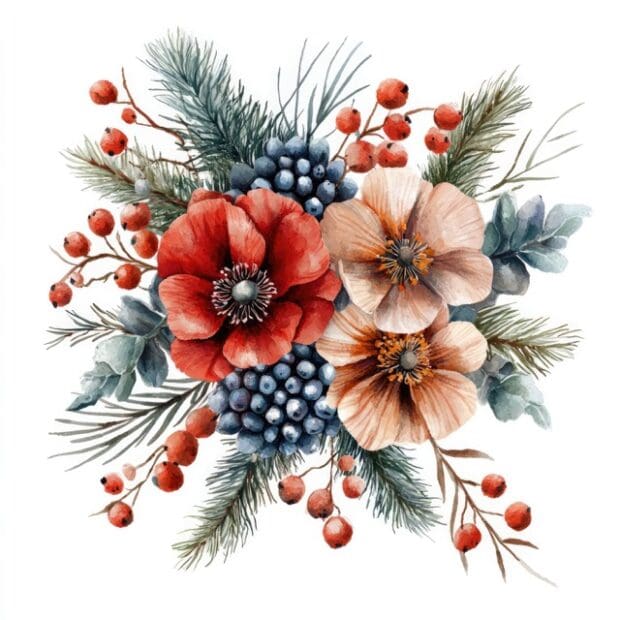 50 Winter Floral Bouquets Clipart - Free Download - Hello Brazen