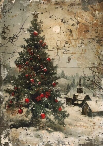 83 Grungy Vintage Christmas Scenes - Free Download - Hello Brazen