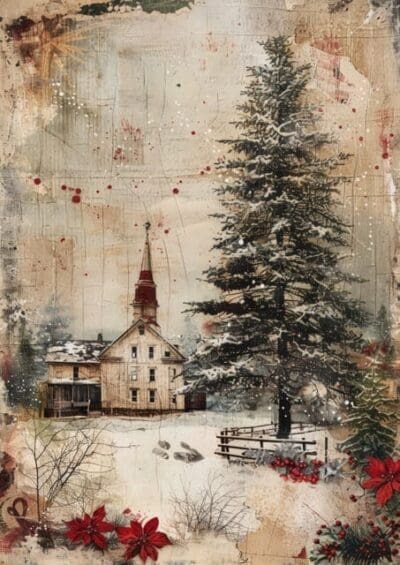83 Grungy Vintage Christmas Scenes - Free Download - Hello Brazen