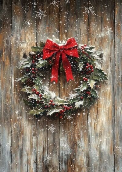 32 Rustic Christmas Wreaths - Free Download - Hello Brazen