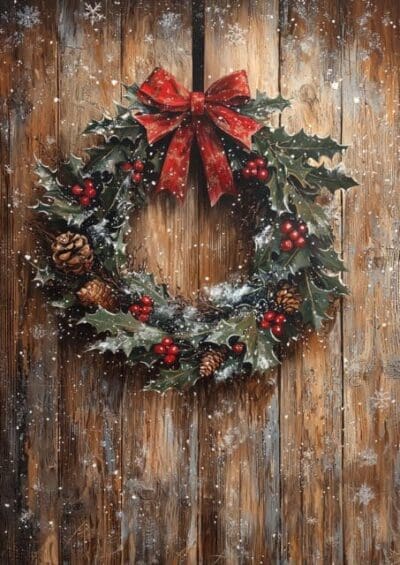 32 Rustic Christmas Wreaths - Free Download - Hello Brazen